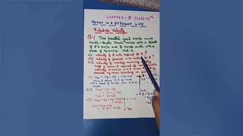 Understanding Relative Velocity Class 11th Ch 3 Motion In A Straight