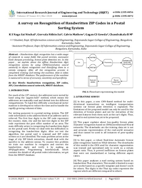 Fillable Online A Survey On Recognition Of Handwritten Zip Codes In A Postal Fax Email Print
