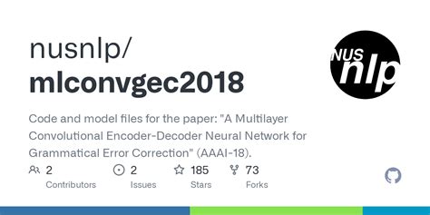 GitHub Nusnlp Mlconvgec Code And Model Files For The Paper A Multilayer Convolutional