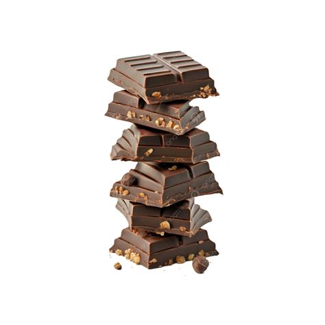 Isolated Flying Pieces Of Dark Chokolate Dark Chocolate Bar Black Meet Chokolate Isolated Png