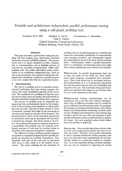Pdf Portable And Architecture Independent Parallel Performance Tuning