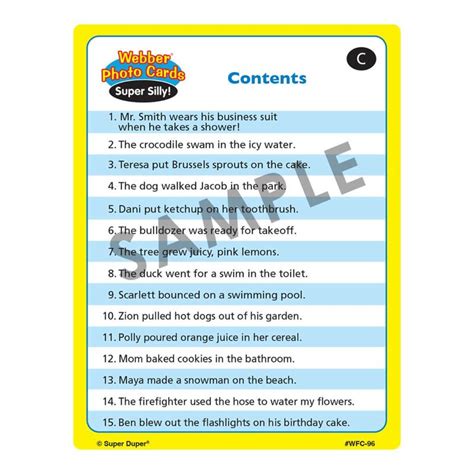 Webber® Photo Cards Super Silly Chooze The Seriously Good Care