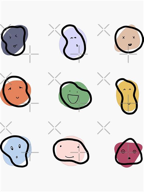 Blob Faces Sticker By Dianas Designs Redbubble