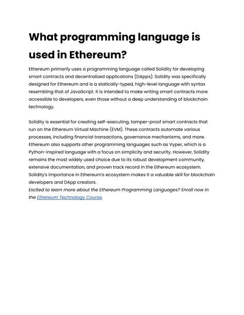 Ppt What Programming Language Is Used In Ethereum Powerpoint