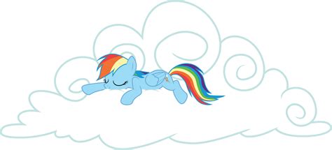 Rainbow Dash Sleeping On A Cloud By Cloudyglow On Deviantart