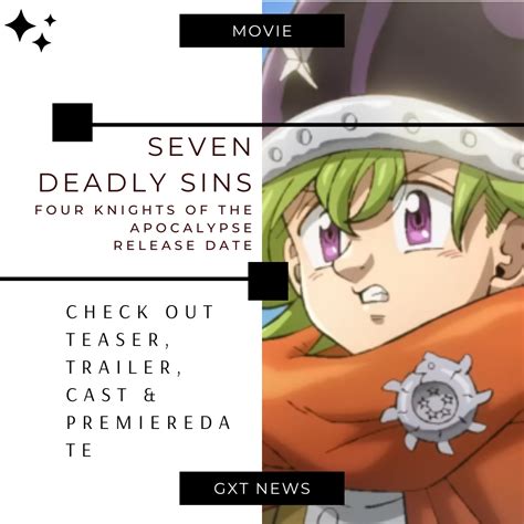 Seven Deadly Sins: Four Knights of the Apocalypse release date