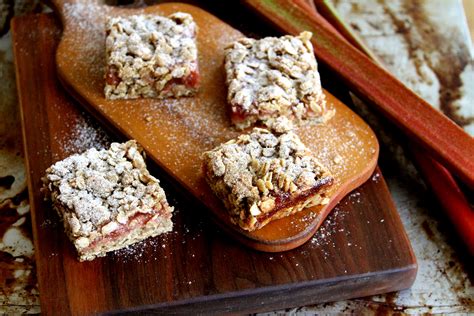 Old Fashioned Oatmeal Rhubarb Bars A Cup Of Sugar A Pinch Of Salt
