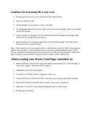 MLA Guidelines For Formatting MLA Style Work Docx Guidelines For Formatting MLA Style Work