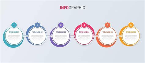 Vector Infographic Timeline Template Rounded Workflow Layout With 6 Steps In Blue Design Vector