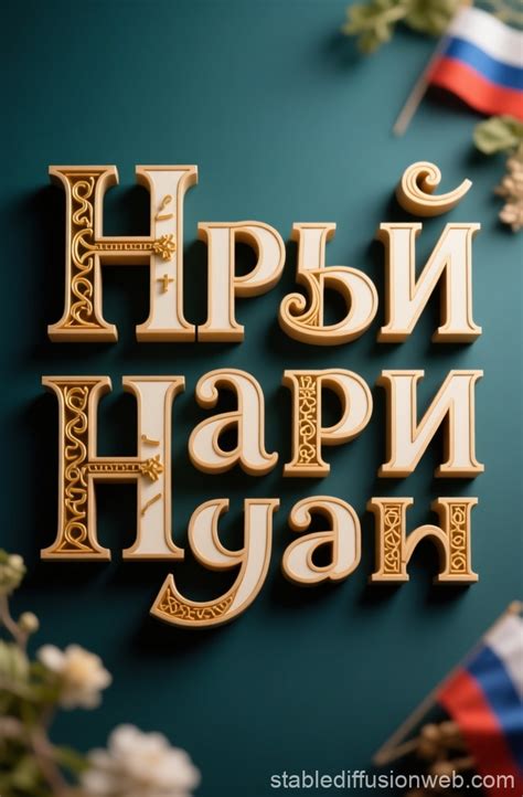 Russian Text In Unique Font Composition Stable Diffusion Online