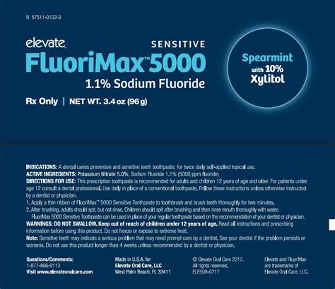 Fluorimax 5000 Sensitive Paste Dentifrice Elevate Oral Care