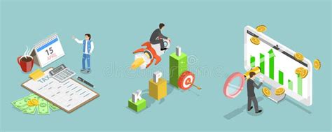 3d Isometric Flat Vector Illustration Of Data Analisis And Statistics Stock Illustration