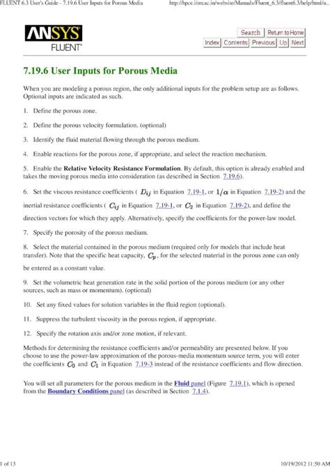 Pdf Ansys Fluent 120 Users Guide 72 Porous Dokumentips