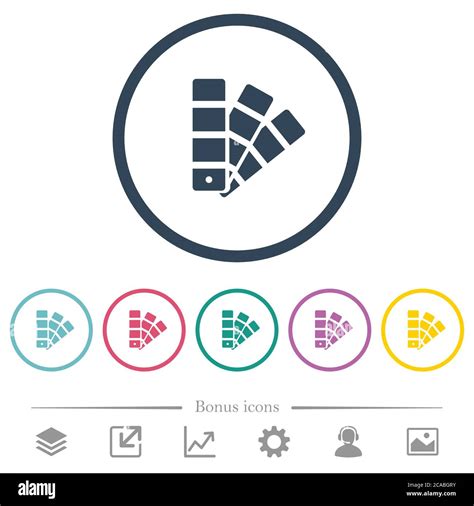 Color Swatch Flat Color Icons In Round Outlines 6 Bonus Icons Included Stock Vector Image And Art