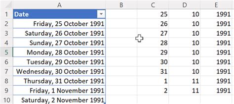 Four Ways To Split Date Into Day Month Year In Excel Office Watch