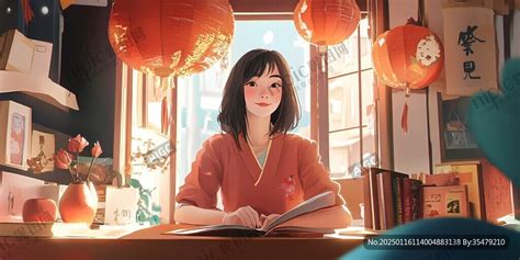 ai创作图春节治愈插画 阅读插画插图 阅读插画 过年女孩插画 认真读书的女生 插画学习 看书插画 灯光下的插画 2024年春节插画 节气女孩
