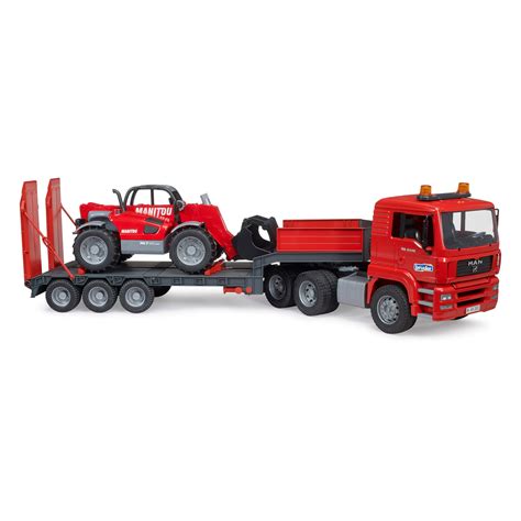 Bruder Man Tga Low Loader With Manitou Telescopic Loader Mlt633