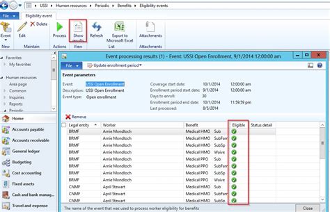 Creating An Eligibility Event In Dynamics AX 2012