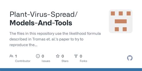 GitHub Plant Virus Spread Models And Tools The Files In This Repository Use The Likelihood
