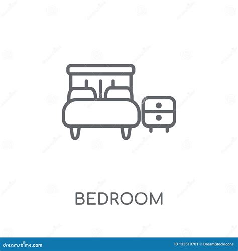 Bedroom Linear Icon Modern Outline Bedroom Logo Concept On Whit Stock