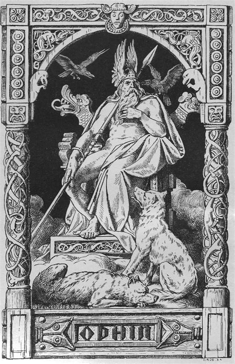 Odin His Two Ravens And Two Wolves Norse Pagan Odin Norse Mythology