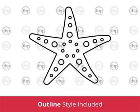 Starfish Clip Art Outline