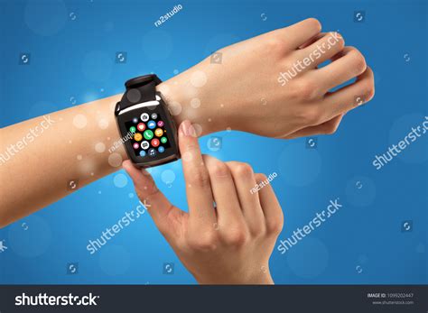 Naked Female Hand Smartwatch Application Icons Stock Photo Shutterstock