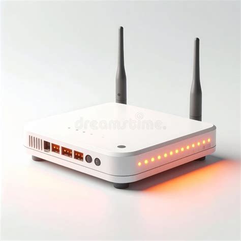 White Wireless Router With Orange Lights Stock Illustration