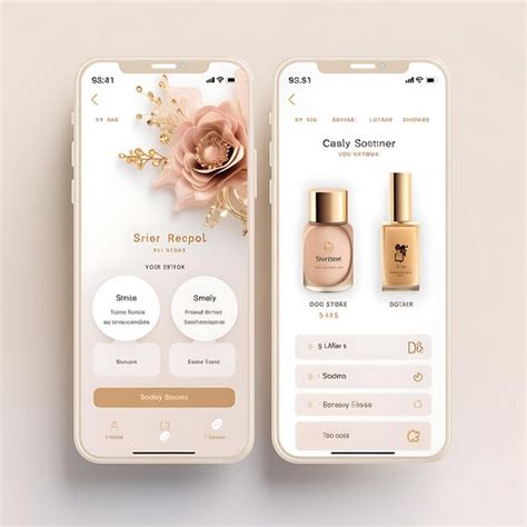 Premium AI Image Mobile App Layout Design Of Beauty Product Delivery With Glamorous And