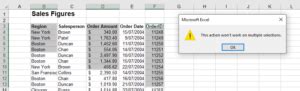 Command Cannot Be Used On Multiple Selections Error In Excel Automate Excel