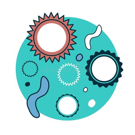 Cartoon Bacteria And Viruses Under Microscope Stock Vector