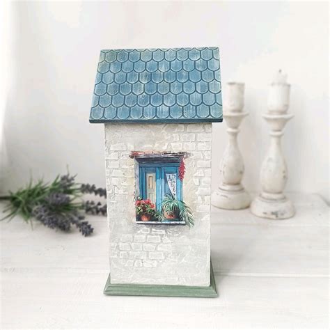 Чайный домик из дерева декупаж белый нежный кирпичиками прованс в ...