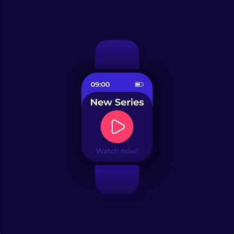 Premium Vector Video Broadcasting Smartwatch Interface Vector Template Mobile App