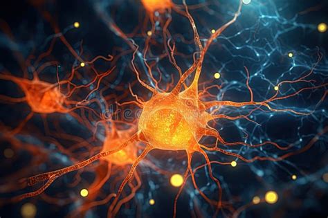 Science And Medicine Abstraction With Neurons Transmitting Synapse