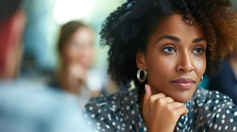Free Thoughtful Woman Pondering Image Woman Thoughtful Curly