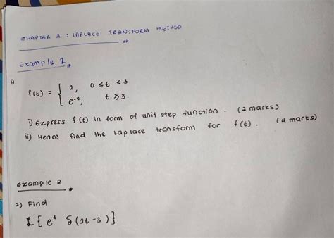 Solved TRANSFORM UP CHAPTER 3 LAPLACE METHOD Example 1 Chegg Com