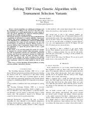 Solving Tsp Using Genetic Algorithm With Pdf Solving Tsp Using Genetic Algorithm With
