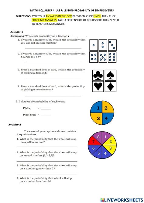 Simple Probability Worksheet Pdf