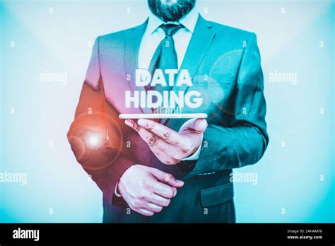 Word Writing Text Data Hiding Business Photo Showcasing Secretly Embedding Data In Graphics