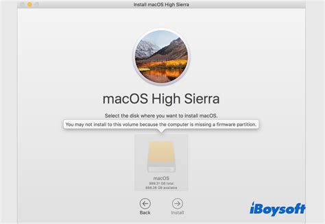 Cant Install Macos Computer Is Missing A Firmware Partition