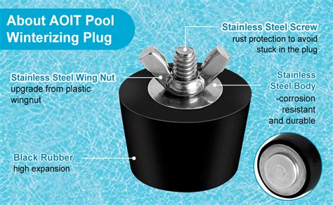 Pool Winterizing Plug For Swimming Pool Holes 2 Pack 1 25in 1 5 In Winter