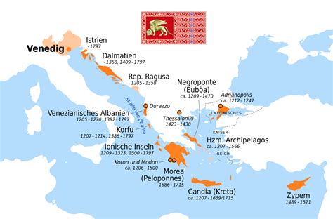 Map Of Territories Of The Republic Of Venice And When They Were Under