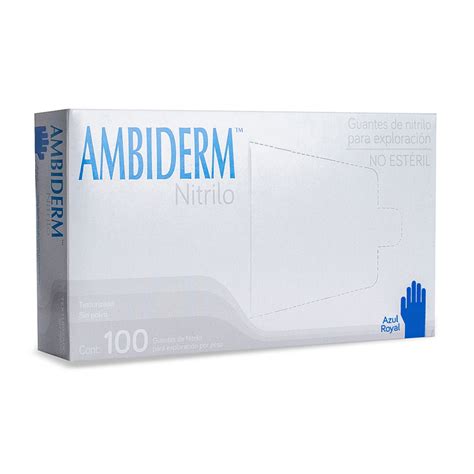 Guante De Nitrilo No Esteril Spolvo Azul Royal Ambiderm Caja100 T