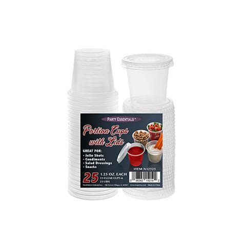 125 Oz Jello Shot Glasses With Lids Clear 25 Ct Omg Party Store
