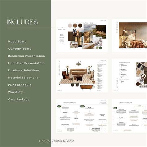 Interior Design Canva Template Bundle Concept Board Selection Sheets