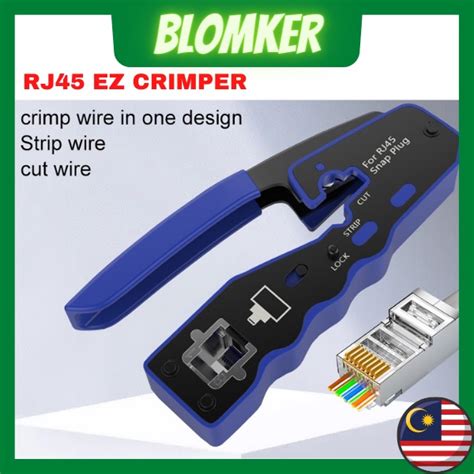 Rj45 Crimp Tool Pass Through Crimper For Crimping Cat8 7 6 5 Cat5e Connector With Replacement