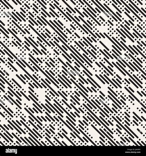 Vector Seamless Black And White Irregular Lines Grid Pattern Trendy