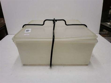 Tupperware Square Container With Black Wire Carrying Frame Trice Auctions
