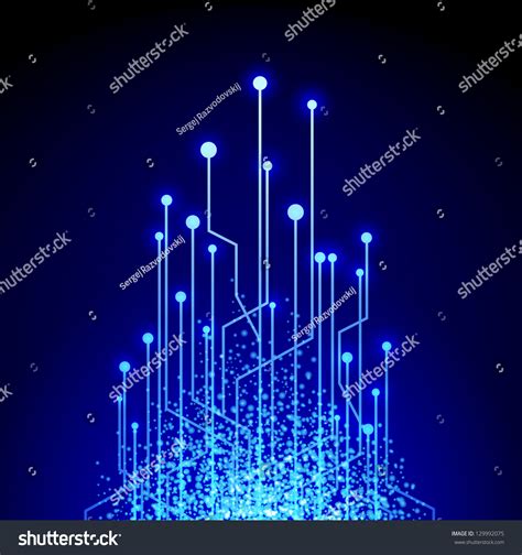 Illustration Abstract Bright Electronic Circuit Blue Stock Vector