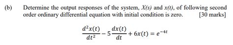 Solved B Determine The Output Responses Of The System Chegg Com